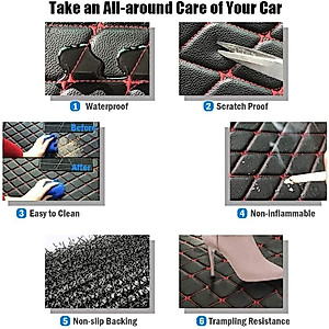 KUANGLEI Custom Car Floor Mats Fit for 99% Sedan SUV Sports Car Protection Full Coverage Pads Anti-Slip Leather Floor Lining Pads All Weather Car Floor Mats (Orange)