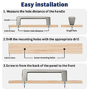 KLOOSE Brushed Nickel Cabinet Pulls 3.75 Inch Hole Centers 10 Pack Kitchen Cabinet Handles Solid Square Bar Drawer Pulls Cabinet Hardware Dresser Handles