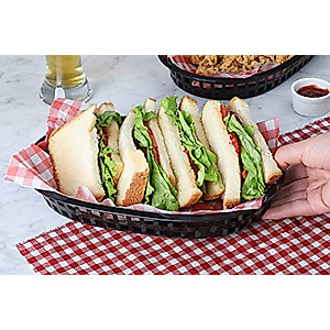 New Star Foodservice 44041 Fast Food Baskets, 10.5 x 7 Inch, Set of 12, Black