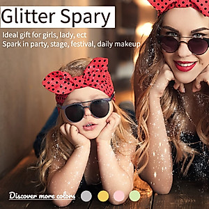 Pink Glow Sparkle Glitter Spray for Body Hair Skin Cloth Women, SayingArt Body Glitter Spray, 2 Hairspray Fine Cosmetic Shimmer Makeup Glitter for Rave Hair Body Face Clothes Nail Art Craft Design