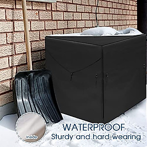 Pool Heat Pump Equipment Cover, 40 x 34 x 31 Inch, Black Heavy Duty Square 600D Oxford Cloth Pool Heater Cover with Waterproof PVC Inner Layer for Swimming Pool Heat Pump
