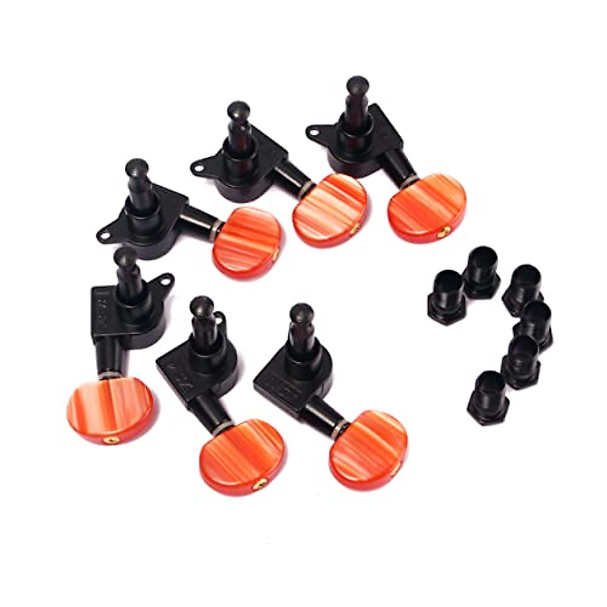 Vaguelly Skull Tuning Pegs Gold Guitar Tuners for Peal Tuning Acoustic Red of Guitar Enclosed Plastic Gold Buttons Lr Head Machine Pegs Tuners Guitar Tuning Peg Heads Rose