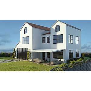 Four Seasons Outdoor Living Solutions Optima Series 20X12ft High-Grade Aluminum Attached Solid Outdoor Patio Cover Awning, 3 Posts, 20 Lb. Snow Load, White