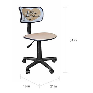 Urban Lifestyle Printed Swivel Mesh Chair, Hello Gorgeous 23D x 12W x 35H in