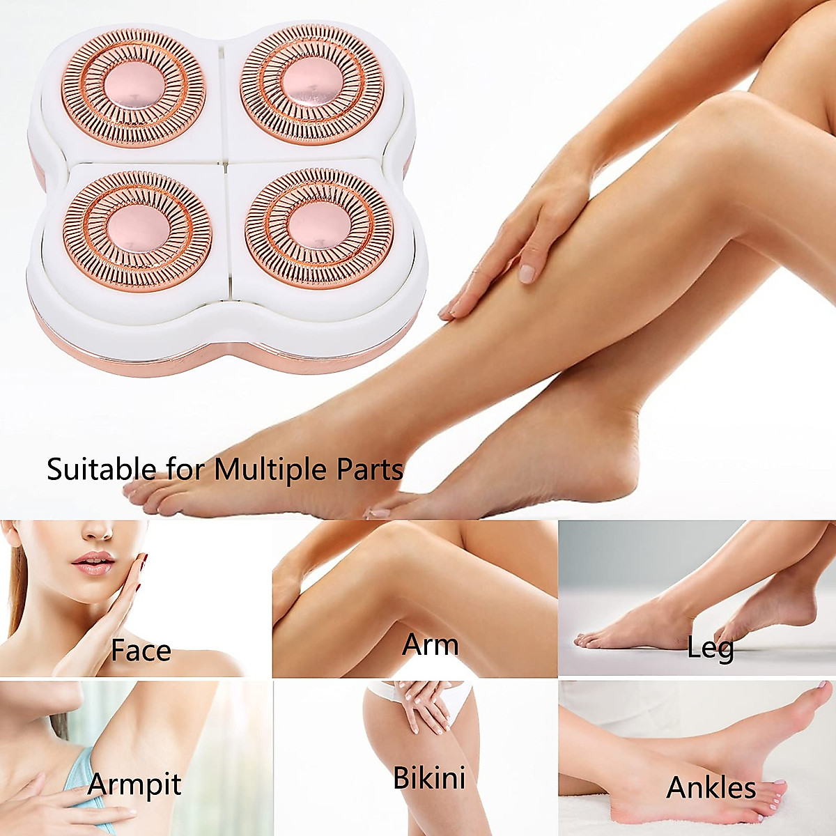 Hair Remover Replacement Head, Women's Electric Shaver Replacement Heads Hair Remover Body Hair Shaver Machine Head Rose Gold