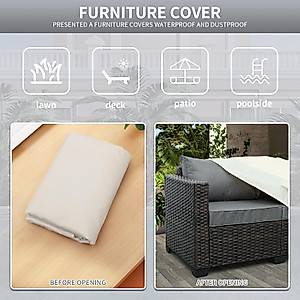 3-Seat Patio PE Wicker Couch Furniture Outdoor Brown Rattan Sofa with Washable Cushions(Grey)