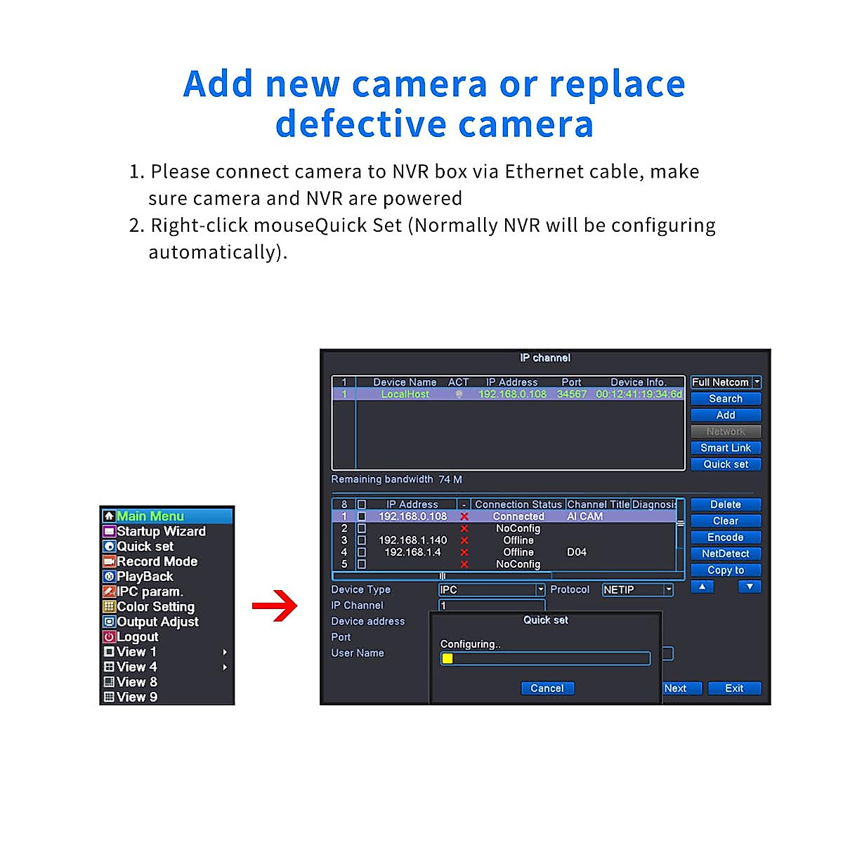 Xenocam 8CH PoE NVR 5MP H.265 Security Network Video Recorder Supports Up 8 X 5MP /4MP /3MP 1080P IP Cameras, Motion Detection Email Alerts USB Backup VGA and HDMI Output, NO HDD