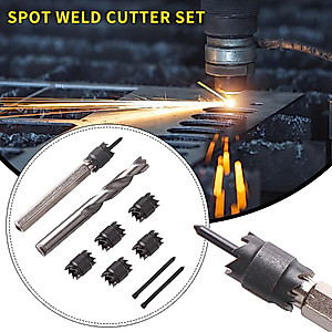 Spot Welder Cutter Set, 3/8" Spot Weld Drill Bits Sheets Metal Hole Cutter Remover Double Sided for Power Drill Spot Welding
