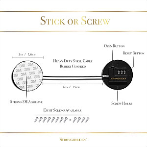 Refrigerator Lock Combination, Child Proof Fridge Lock Combo, Freezer Lock Child Proof - Take Care of Your Family with Fridge Locks for Kids by Strongholden - No Keys Needed (Black & Round)