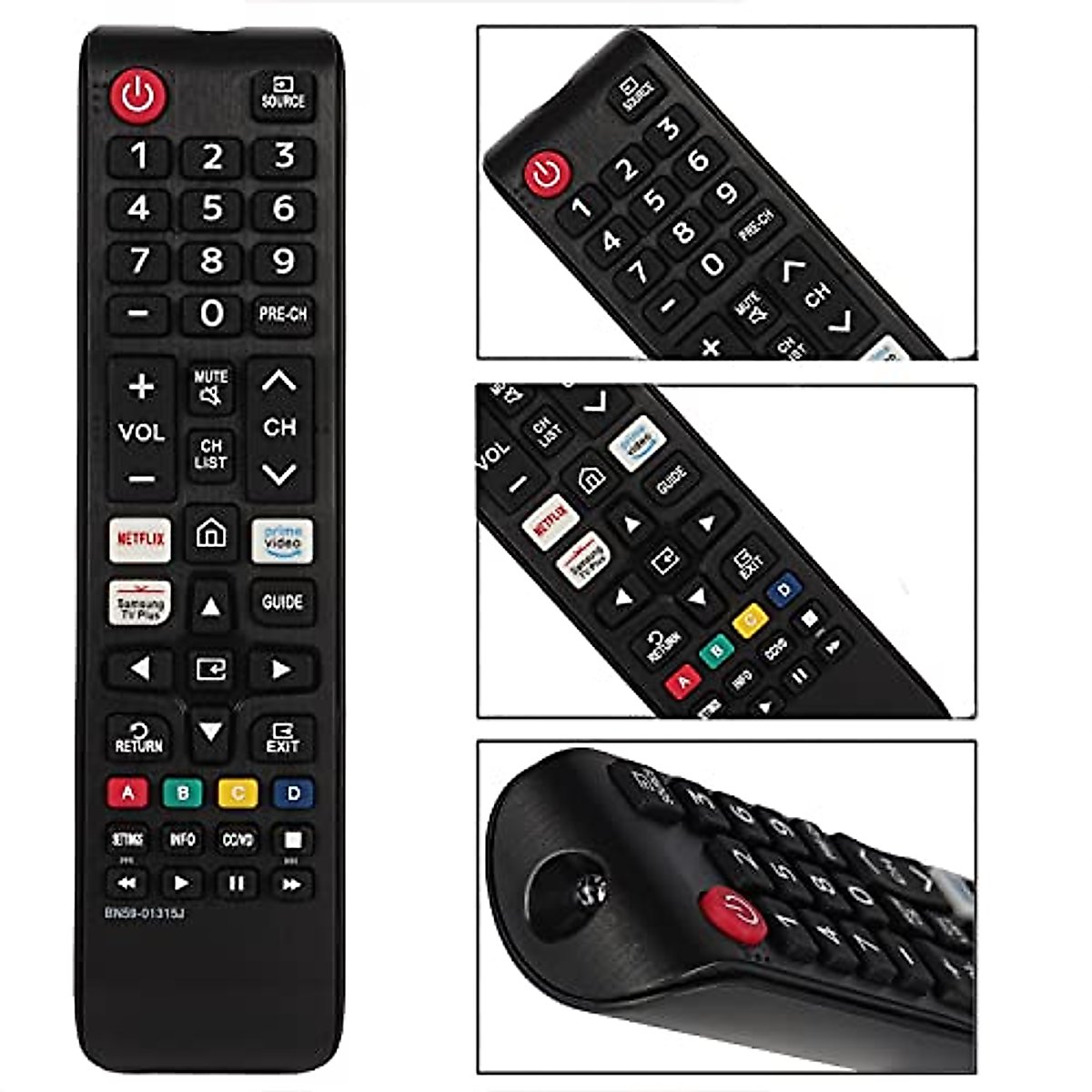 BN59-01315J New Replaced Remote Control for Samsung Smart TV UN50TU7000F UN55TU7000F UN58TU7000F UN58TU700DF UN65TU7000F UN43TU7000F UN65TU700DF with Netflix PrimeVideo Keys (with Batteries)