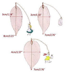 CHBC Handmade Lovely Metal Leaf Book Reading Student Stationery Cute Cartoon (Alice)