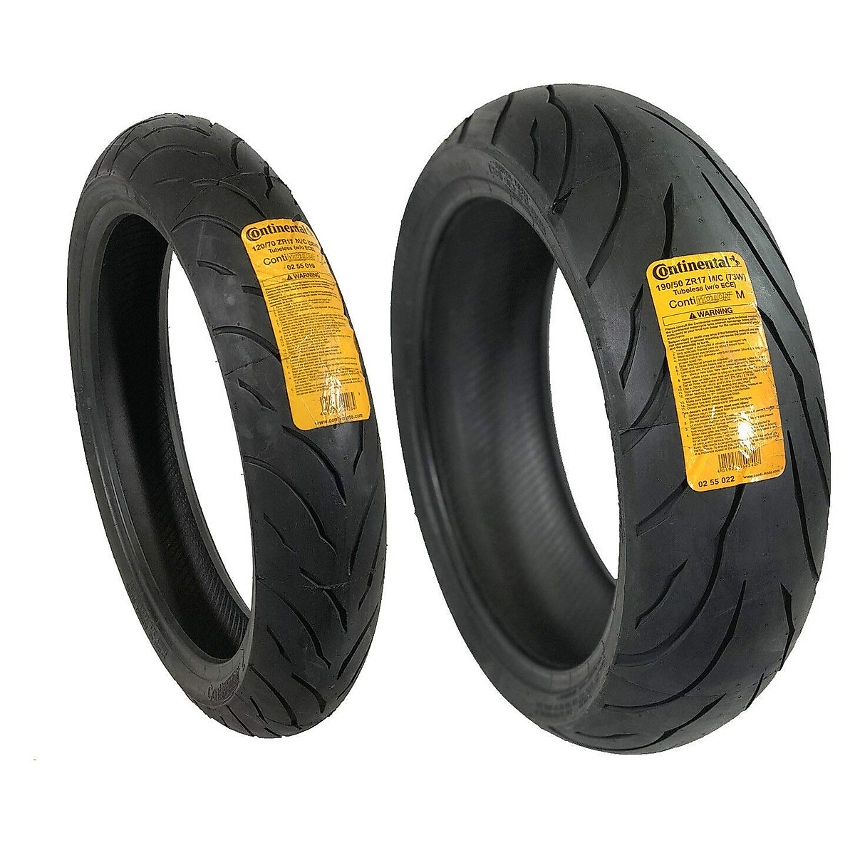 CONTINENTAL MOTION Tire Set 120/70zr17 Front & 180/55zr17 Rear 180 55 17 120 70 17 2 Tire Set