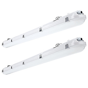 BRILLIHOOD 8FT LED Vapor Tight Light Fixture, 90W, 10800LM, IP65 Waterproof Shop Light, 6000K Bright White, Milky Lens, Outdoor Vapor Proof Lighting for Parking Garage Carport Car Wash, 2-Pack