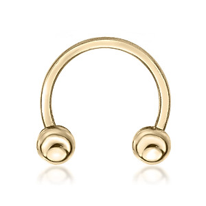 Lavari 14 Gauge 14k Yellow Gold Circular Horseshoe Barbell Lip Eyebrow Belly Nipple Ring 1/2 Inches Jewelers