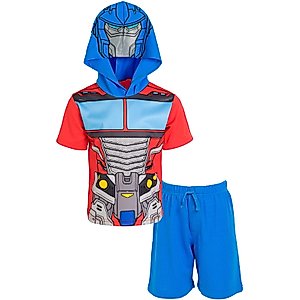 Transformers Optimus Prime Little Boys Athletic Graphic T-Shirt Mesh Shorts Blue/Red 7-8
