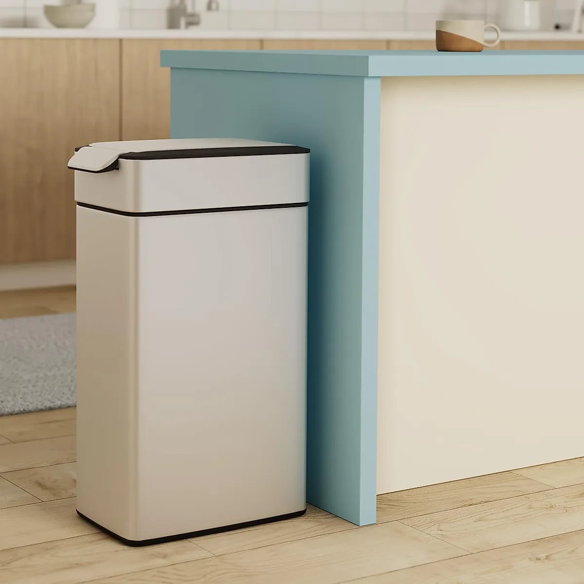 simplehuman Slim Touch-Bar Kitched Trash Can, 40 Liter, Brushed