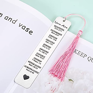 Inspirational Christian Bookmark Gifts for Women Christmas Stocking Stuffers Bible Verse Christian Gift for Book Lovers Girls Daughter Birthday You are Beautiful Friends Religious Church Bulk Gifts