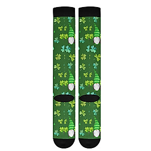JUNZAN St Patrick Day Gnomes Compression Socks for Women & Men Circulation Long Socks for Running Cycling Athletic Nurse