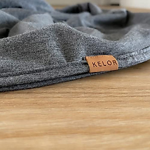 KELOR Luxury Bamboo Wrap Blanket - Single Sided - Stretchy, Lightweight, Soft & Breathable - Cooling Viscose with Spandex, Versatile Wearable Travel Blanket - Shawl - Scarf - Baby Wrap - Grounded Gray