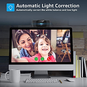 Ehome Webcam with Microphone, 1080P USB 2.0 Noise-Cancelling Web Camera Plug and Play Rotatable Laptop Web Cam for Desktop PC Video Calling Online Class Conferencing Streaming Recording Gaming