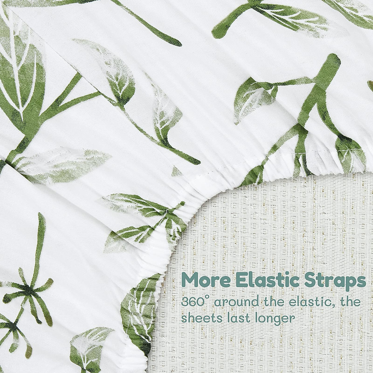 TCBunny 2 Pack Premium Fitted Baby Crib Sheets for Standard Crib Mattress - Ultra-Soft Cotton, Stylish Rabbit, and Garden Pattern, Safe and Snug for Baby, Boys and Girls, 28" x 52"