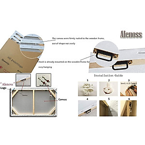 Alenoss Abstract Canvas Paintings 3D Modern Oil Paintings on Canvas 28x40 Inches Contemporary Colorful Landscape Wall Art Romantic Couples Blue Artwork for Home Decorations