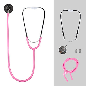 MorTime Dual Head Stethoscope, Real Working Stethoscope for Kids Cosplay, Educational Equipment, Pink (1 pc)