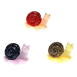 RLECS 12pcs Mini Snail Figurines Fairy Garden Snail Miniature Figurines Moss Landscape DIY Resin Craft Ornament Snail 3 Colors 4 Each