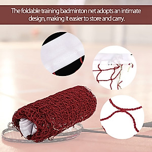 BORDSTRACT Badminton Net, 21.3 x 1.6 Ft Polypropylene Replacement Badminton Net, Professional Regulation Net for Volleyball, Badminton, Pickleball, School, Yard, Training, Entertainment(Date Red)