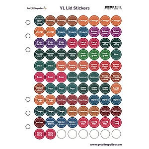 Young Living Essential Oil Labels Bottle Cap Stickers for YL EO Bottles 7 Sheets 616 Lid Stickers for Aromatherapy Containers YoungLiving Lid Stickers by Got Oil Supplies