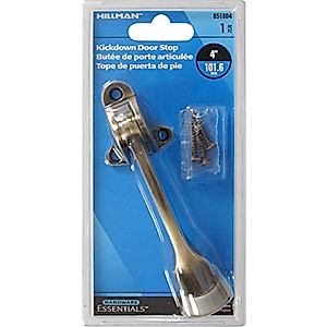 The Hillman Group 851804 4-Inch Kickdown Door Stop, Antique Brass