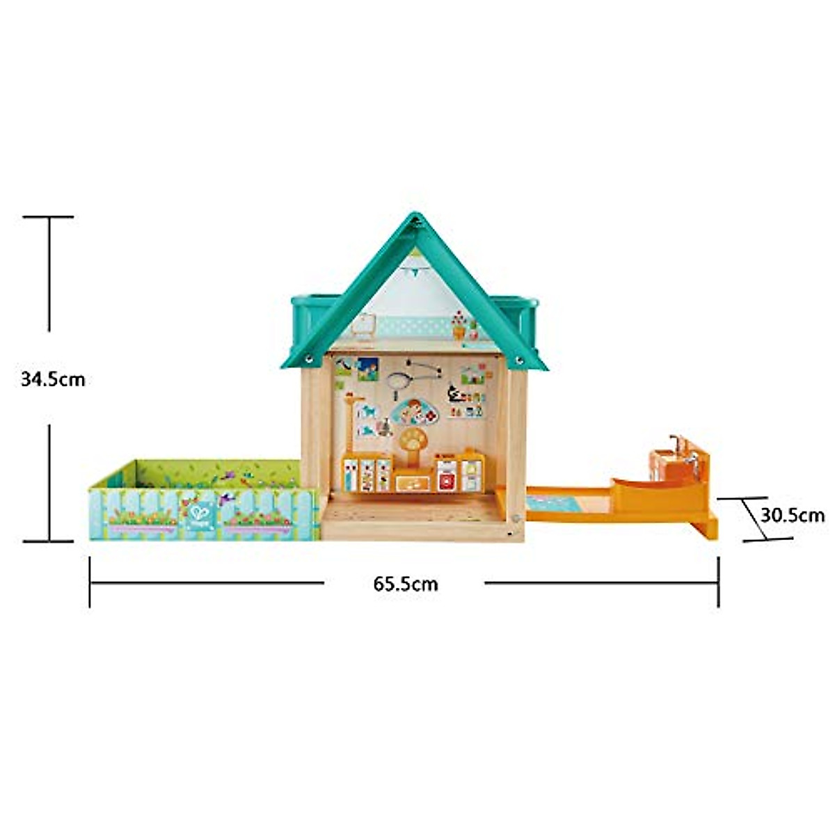 Hape Furry Friend Vet Set | 30 PCs Wooden Veterinary Fully Furnished Dolls House Pretend Playset with Accessories for Kids Age Years 3 and Up