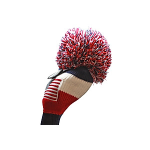 USA Majek #6 Hybrid Golf Pom Pom Knit Rescue Utility Club Head Cover