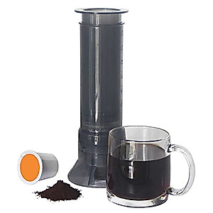 BLACKSMITH FAMILY Portable Travel Coffee Maker Press, Camping Coffee Press, Travel K Cup Coffee Maker - Instantly Makes Delicious Coffee, Compatible with K Cups and Ground Coffee, 4~12 OZ One Shot