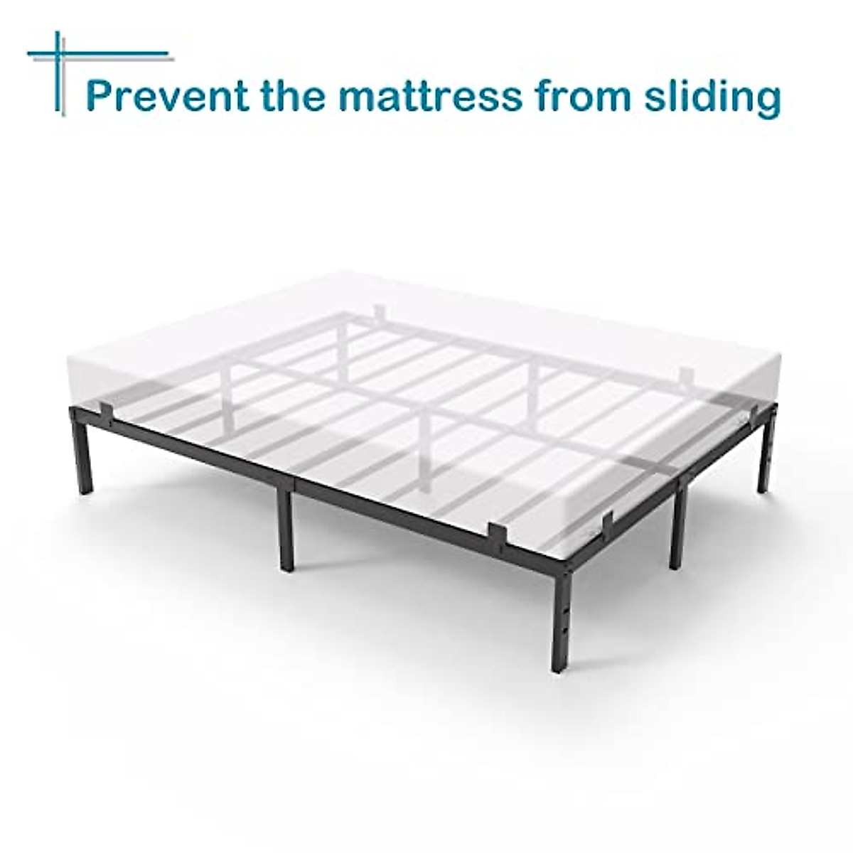 Uliesc Non Slip Mattress Gaskets for Bed Frame, Mattress Holder in Place Gripper, Anti-Slip Baffle Fit for Metal Bed Frames, Wide Applicability, 6 pcs, Black