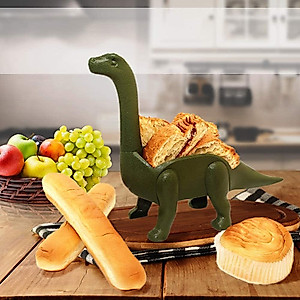 SilkLove Taco Stand Rack Tray, Plastic Long Necked Dinosaur-Shaped Food Server Taco Holders, Dinosaur Taco Stand for Hot Dogs, Burritos, Cookies (Dark Green)
