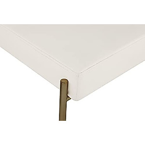 Meridian Furniture 587Cream-C Carly Collection Modern | Contemporary Vegan Leather/Boucle Fabric Upholstered Counter Stool, 19" W x 22.5" D x 37" H, Cream