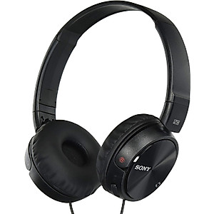 Sony MDR-ZX110NC Extra Bass Noise-Cancelling Headphones with Neodymium Magnets & 30mm Drivers, Black (Renewed)