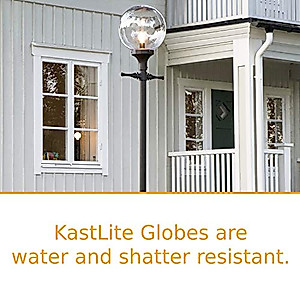KastLite 16" Clear Acrylic Lamp Post Globe | Smooth Textured with 5.25" Neckless Opening | Manufactured in the USA