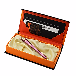 Lanxivi Picasso Greek Irene Purple Rollerball Pen for Woman, Bud Cap Leaf Clip Uniqu Style Gift Box Set