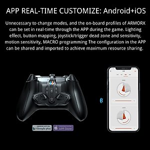 Armor-X Pro Upgrade Wireless Back Button Controller Paddle with 1300mA Battery for Xbox Series S/X Accessories, Support Somatosensory with Multi-Platform Adapter