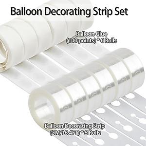 Arch Kit 98.5ft Tape & 600pcs Glue Point for Balloon Decorating Strip Kit - Party Graduation Wedding Birthday Baby Shower Decor