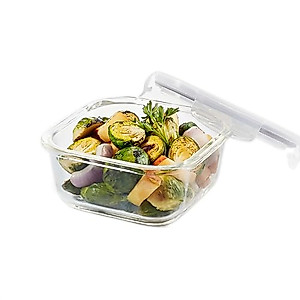 LOCK & LOCK Purely Better Glass Food Storage Container with Lid, 2.11-cup, Clear