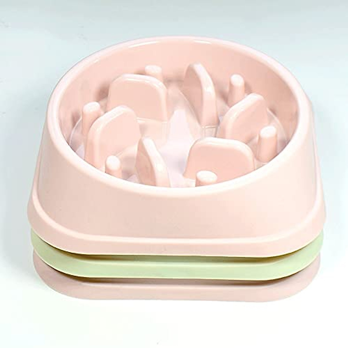 FUUIE Bowls for Food and Water Portable Pet Dog Feeding Food Bowls Puppy Slow Down Eating Feeder Dish Bowel Prevent Obesity Dogs Supplies (Color : Blue)