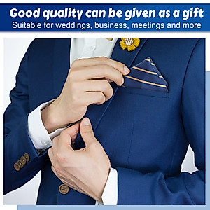 JaGely 52 Pcs Mens Pocket Squares for Men Handkerchief Soft Silk Pocket Square Handkerchief Suit Accessories for Men Wedding Business Banquet, 9.06 x 9.06 Inch Hankies, 52 Multi Styles(Classic)