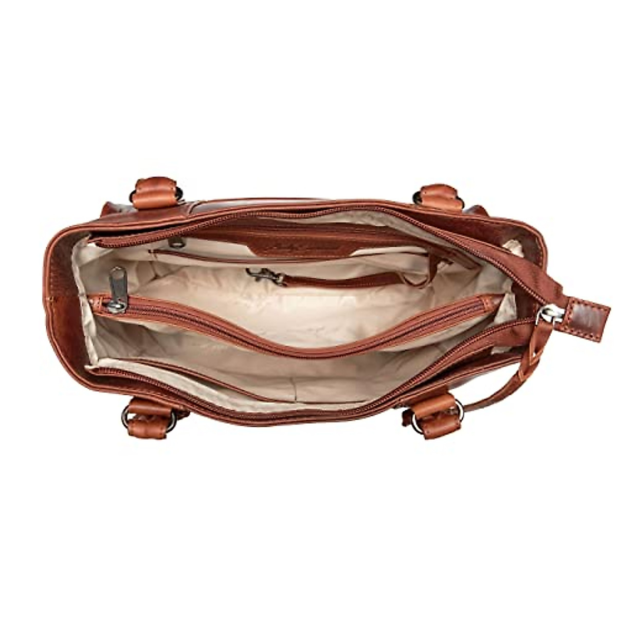 Lady Conceal Concealed Carry Peyton Leather Tote (Cognac)