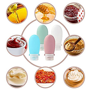 TACYKIBD 4Pcs Squeeze Salad Dressing Bottles, Leakproof Medium Oval Sauce Condiment Bottles with Bandage and Dressing to Go for Lunch, Portable Salad Dressing Container with 2Pcs Cleaning Brush(2OZ)