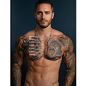 nometo Silver Necklace for men 2.5mm Box Chain 925 Sterling Silver Clasp Box Chain Silver Chain for men 16/18/20/22/24/26/28/30 Inches(16)