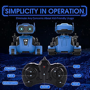 Remote Control Robots for Kids - With LED Eyes, Dance Moves, Music, Flexible Head & Arms - Christmas Gift for Ages 3+