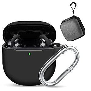 Woyinger Case for Bose QuietComfort Earbuds II 2022, Silicone Cover Protective Skin Sleeve,Black